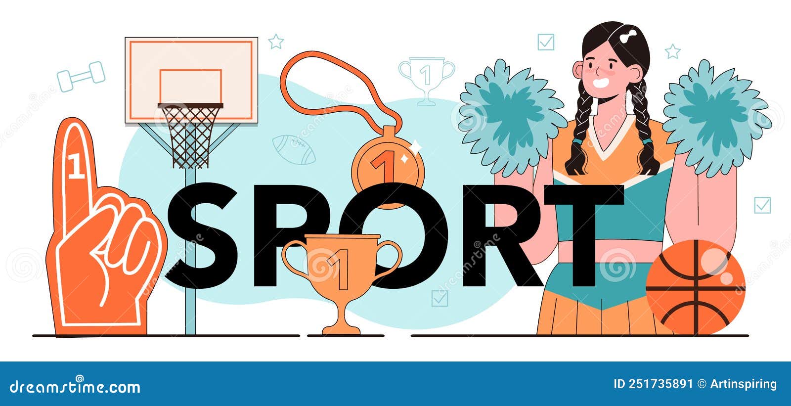 Sport Typographic Header. Physical Training and Cheerleading Club Stock ...