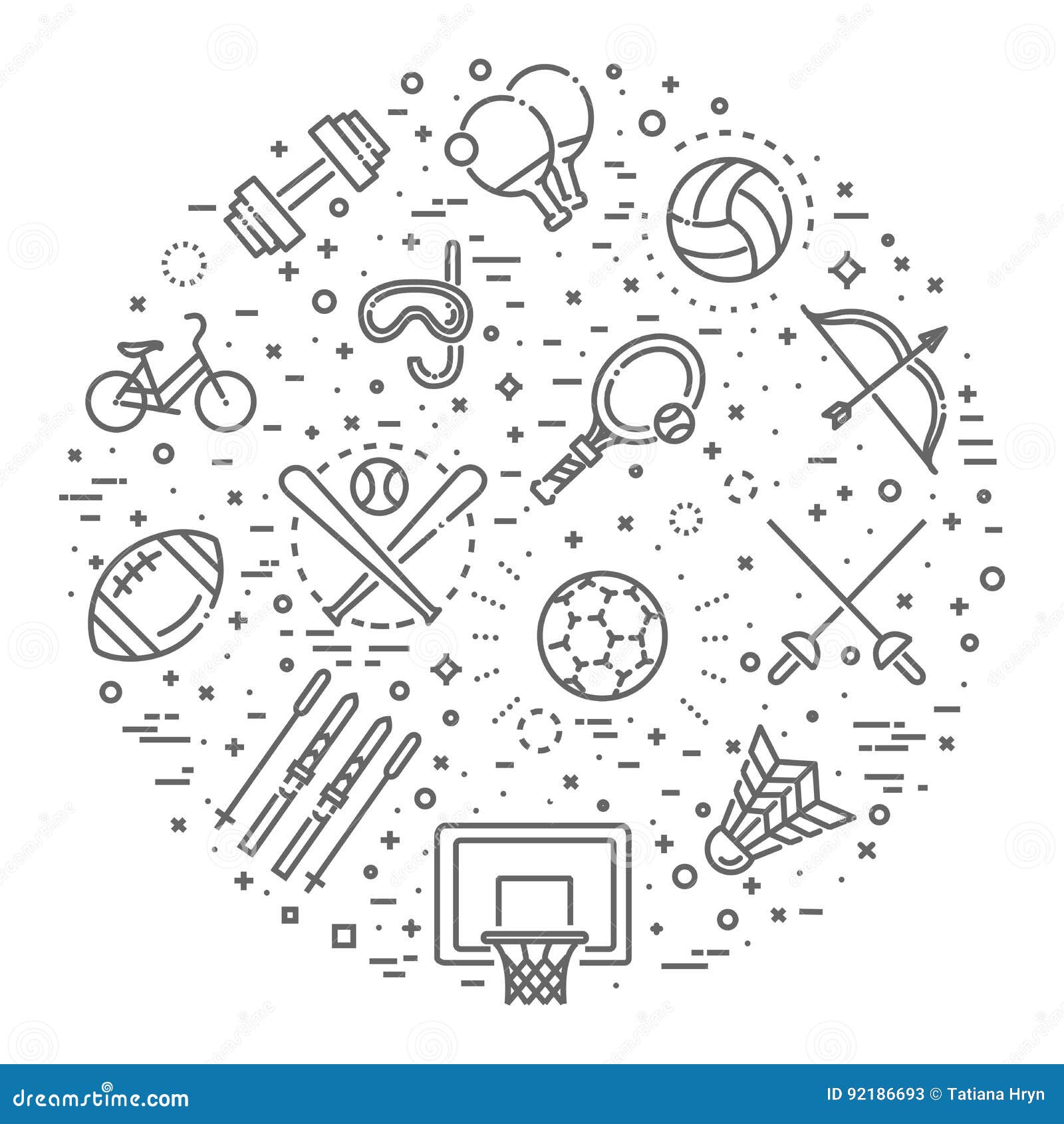 Sport Vector Outline Symbols. Concept Illustration Stock Vector ...
