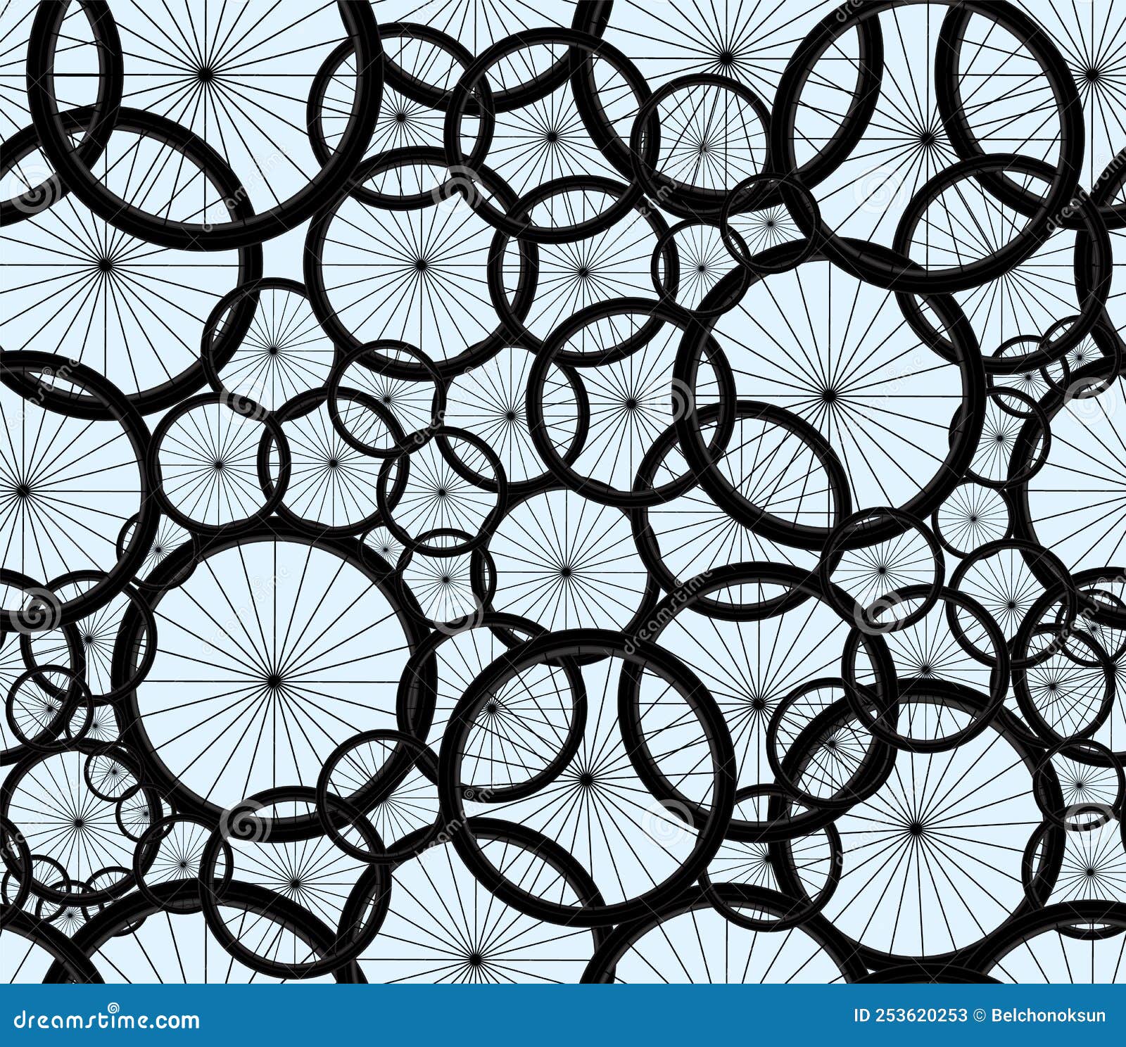Sport Vector Seamless Texture with Bike Wheels Stock Vector ...