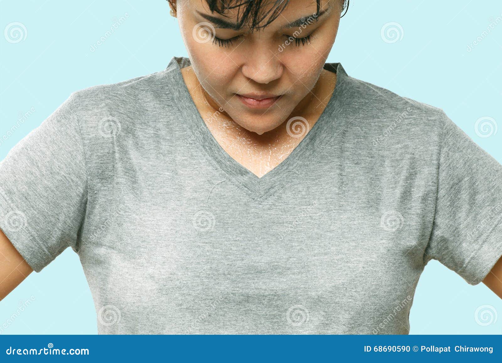 A sport woman sweating stock photo. Image of woman, exercise - 68690590