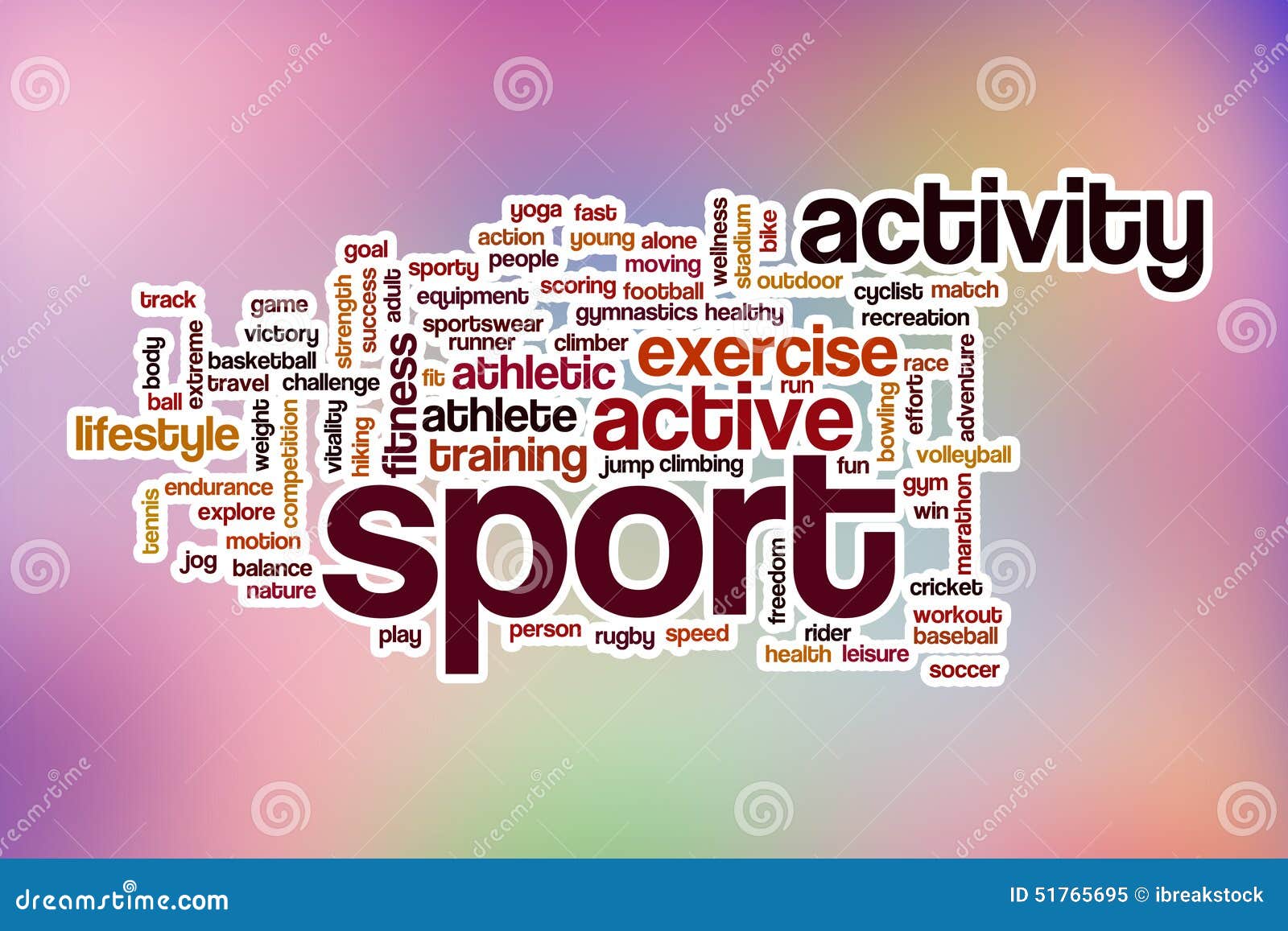 Sport Word Cloud with Abstract Background Stock Illustration ...