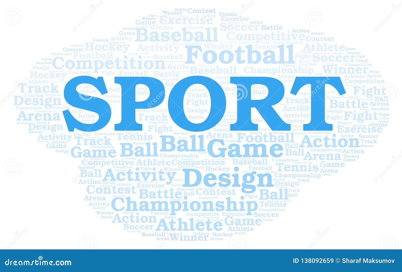 Sport word cloud stock illustration. Illustration of background - 138092659