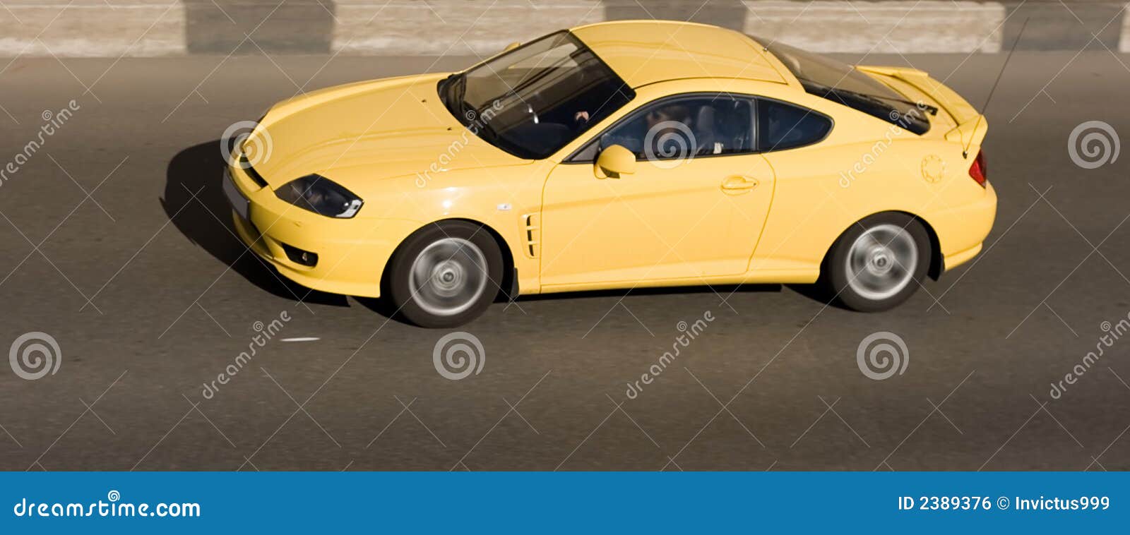 Sport Yellow Car Speed Road Stock Photo - Image of isolated, background ...