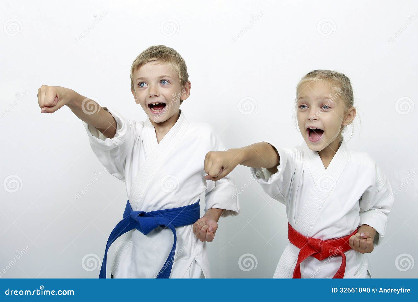 Sporting Brother and Sister Hit a Punch Arm Stock Photo - Image of ...