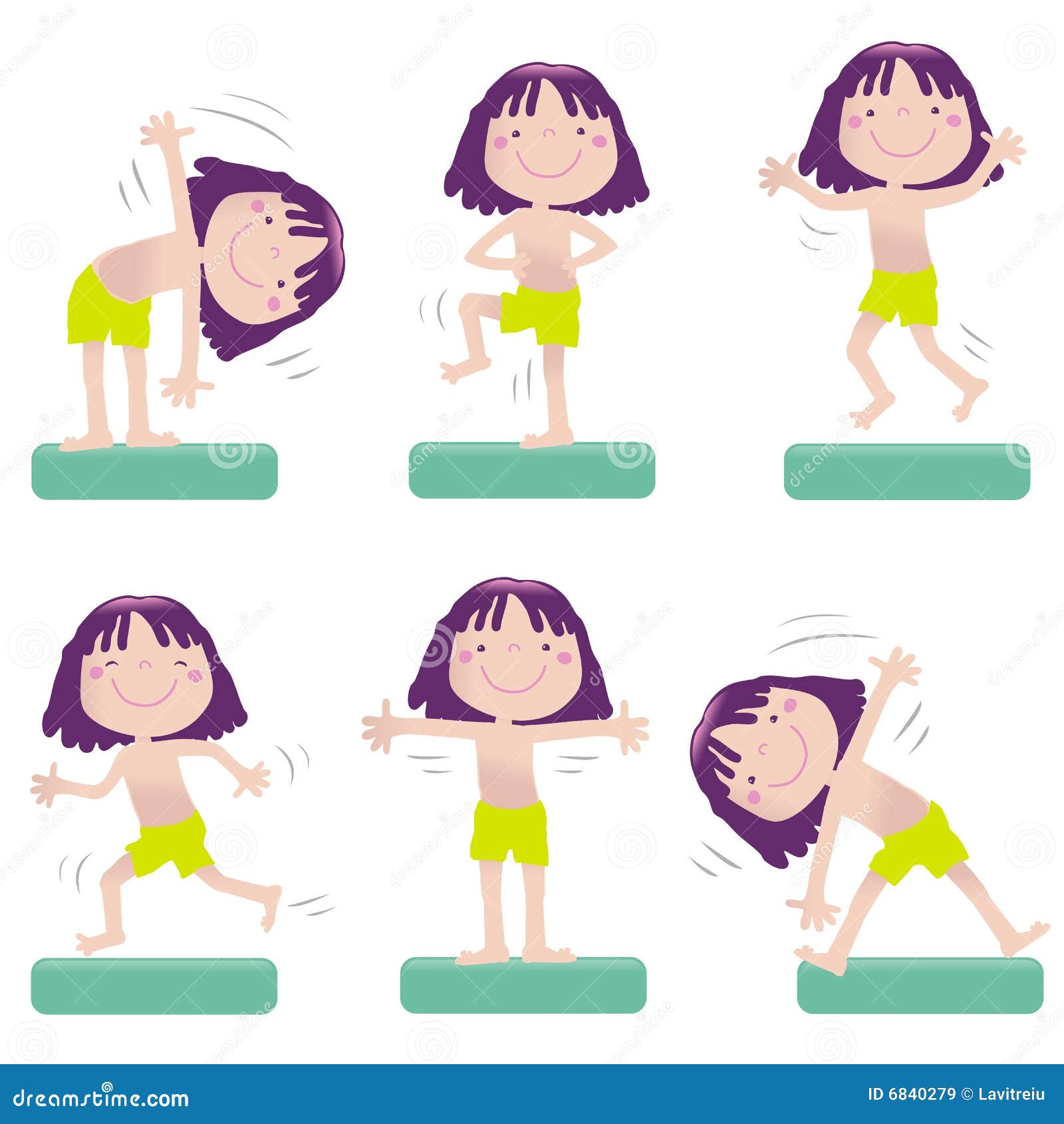 Sporting cartoon girl stock vector. Illustration of fitness - 6840279