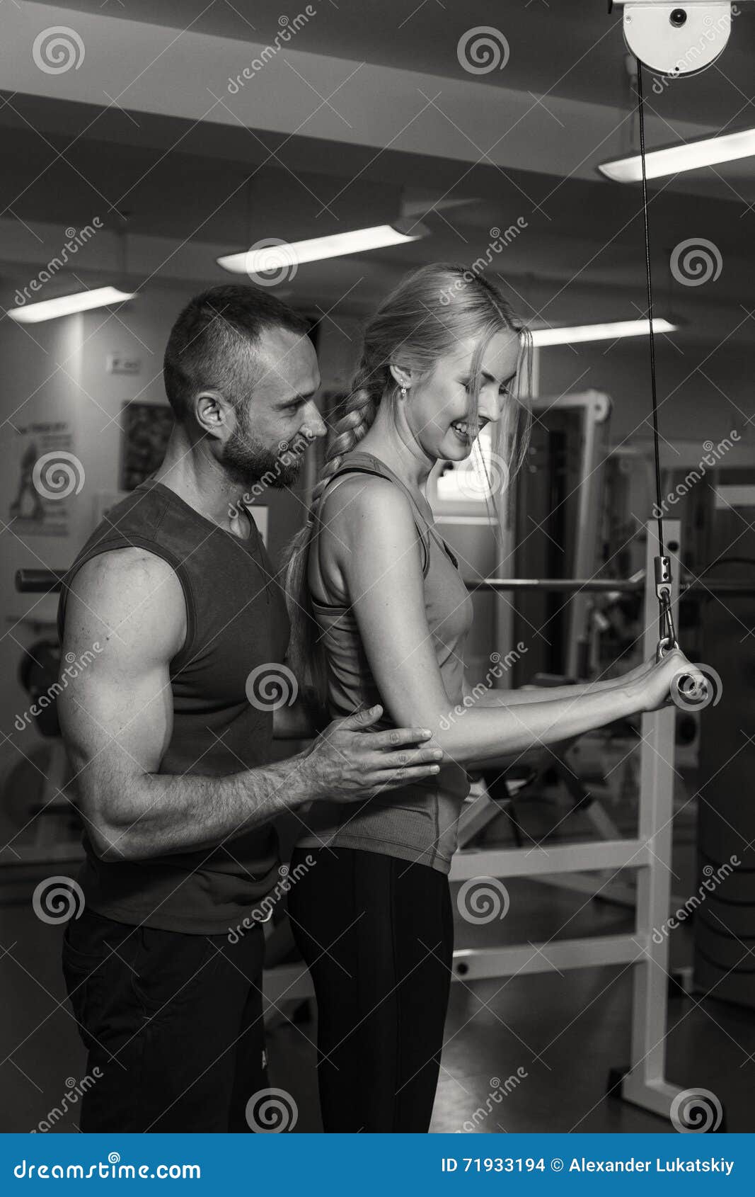 Sporting couple in the gym stock photo. Image of adult - 71933194