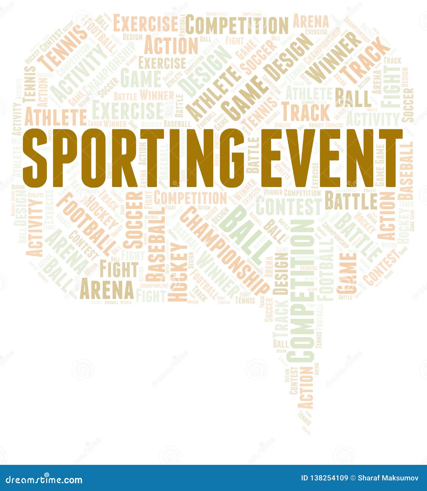 Sporting Event word cloud stock illustration. Illustration of bubble ...