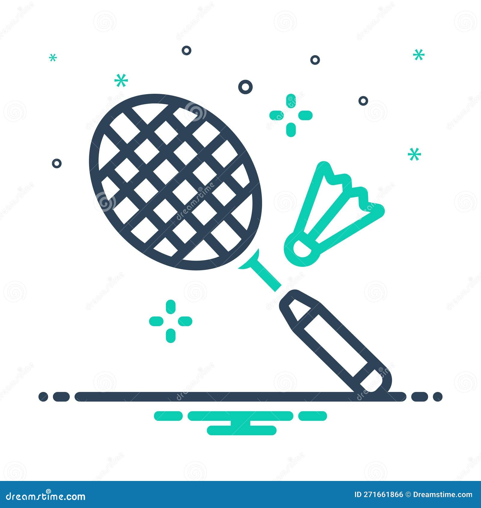 Mix Icon for Sporting, Shuttlecock and Racket Stock Vector ...