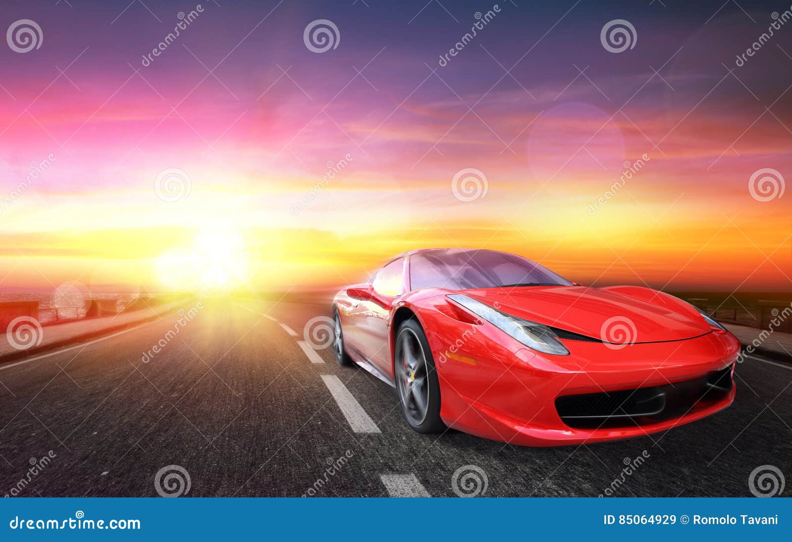 Sporting Race Car at Sunset Stock Image - Image of engine, sport: 85064929