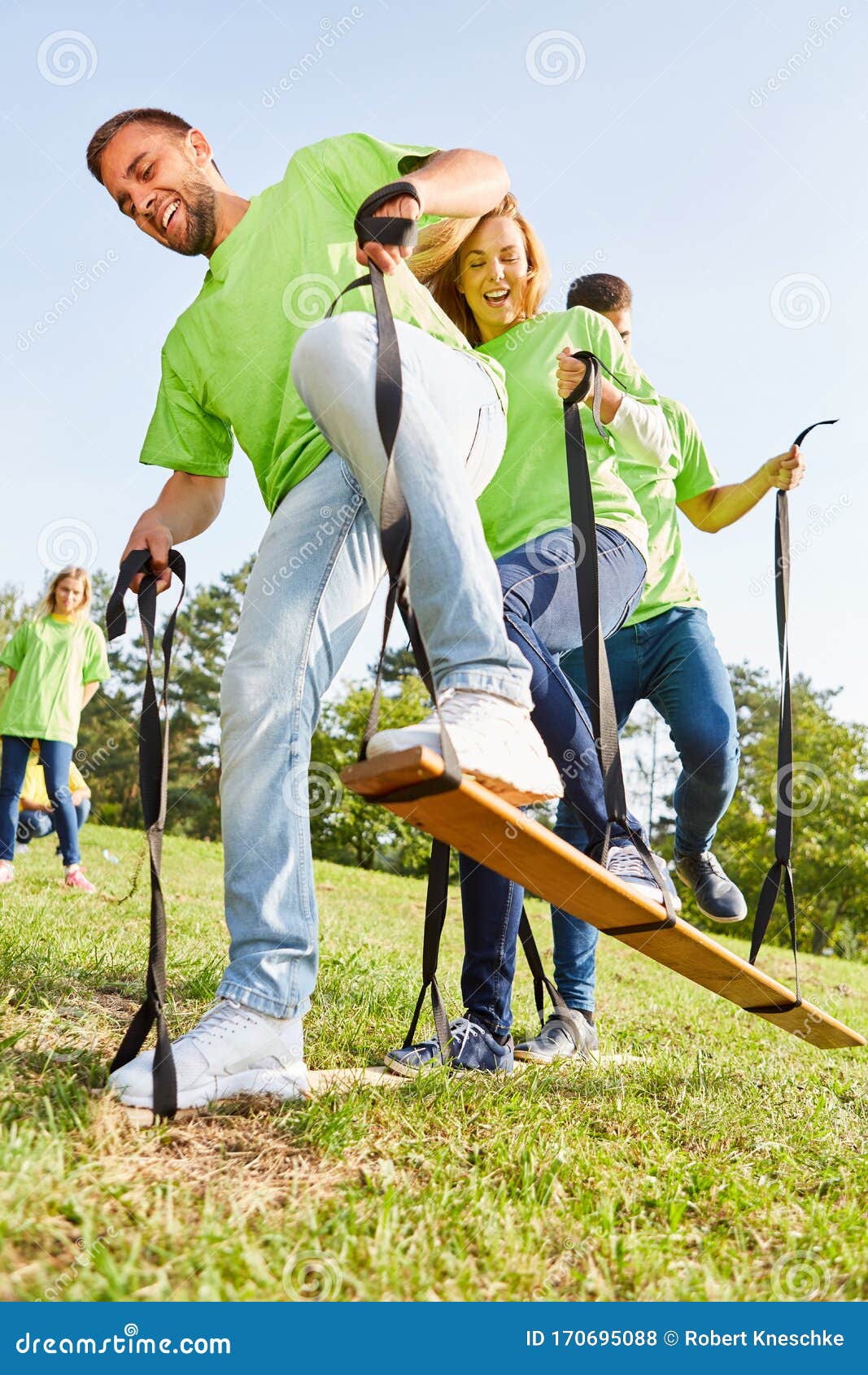 Sporting Team is Having Fun with a Teamwork Exercise Stock Photo ...