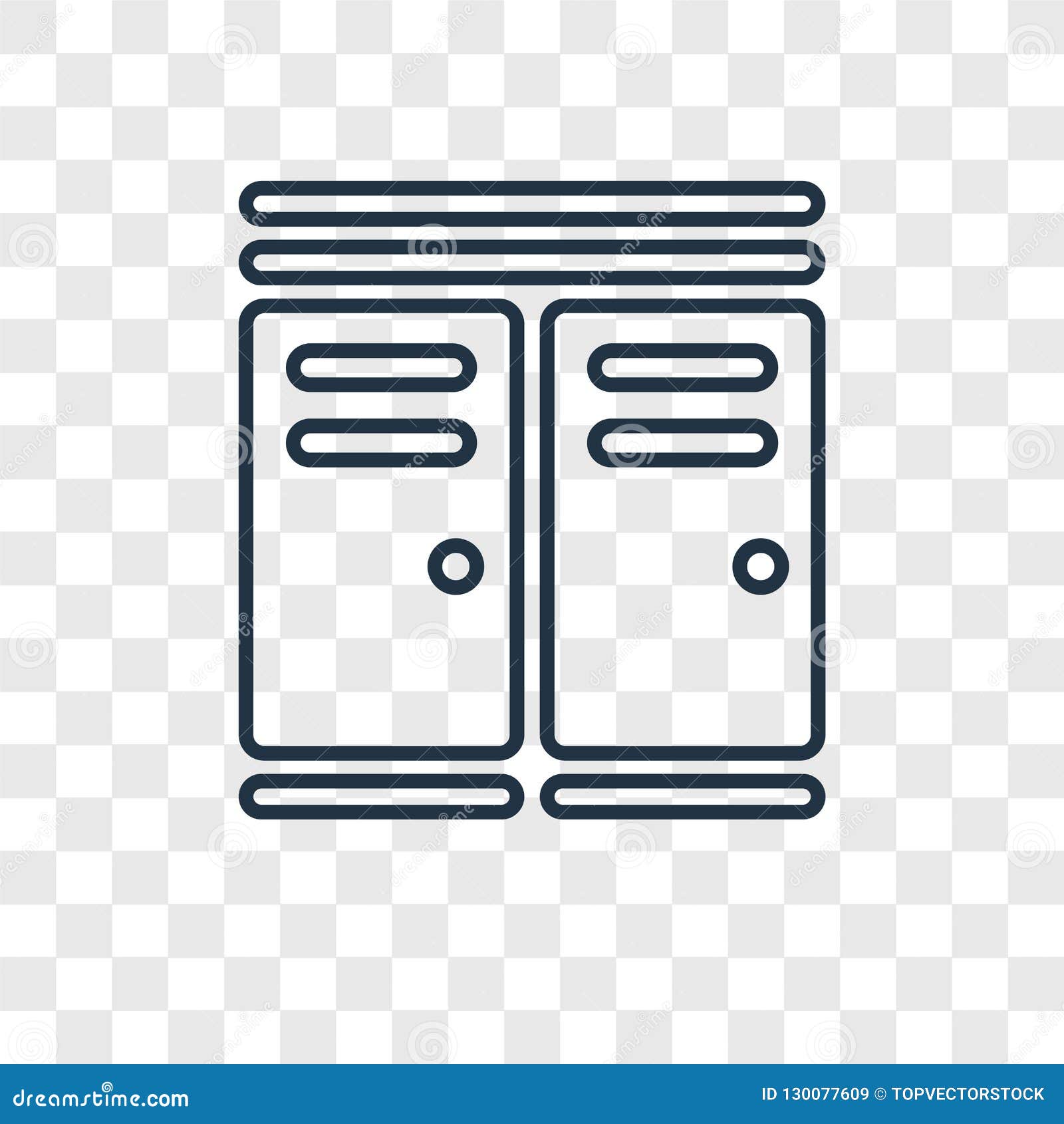Sportive Lockers Concept Vector Linear Icon Isolated on Transparent ...
