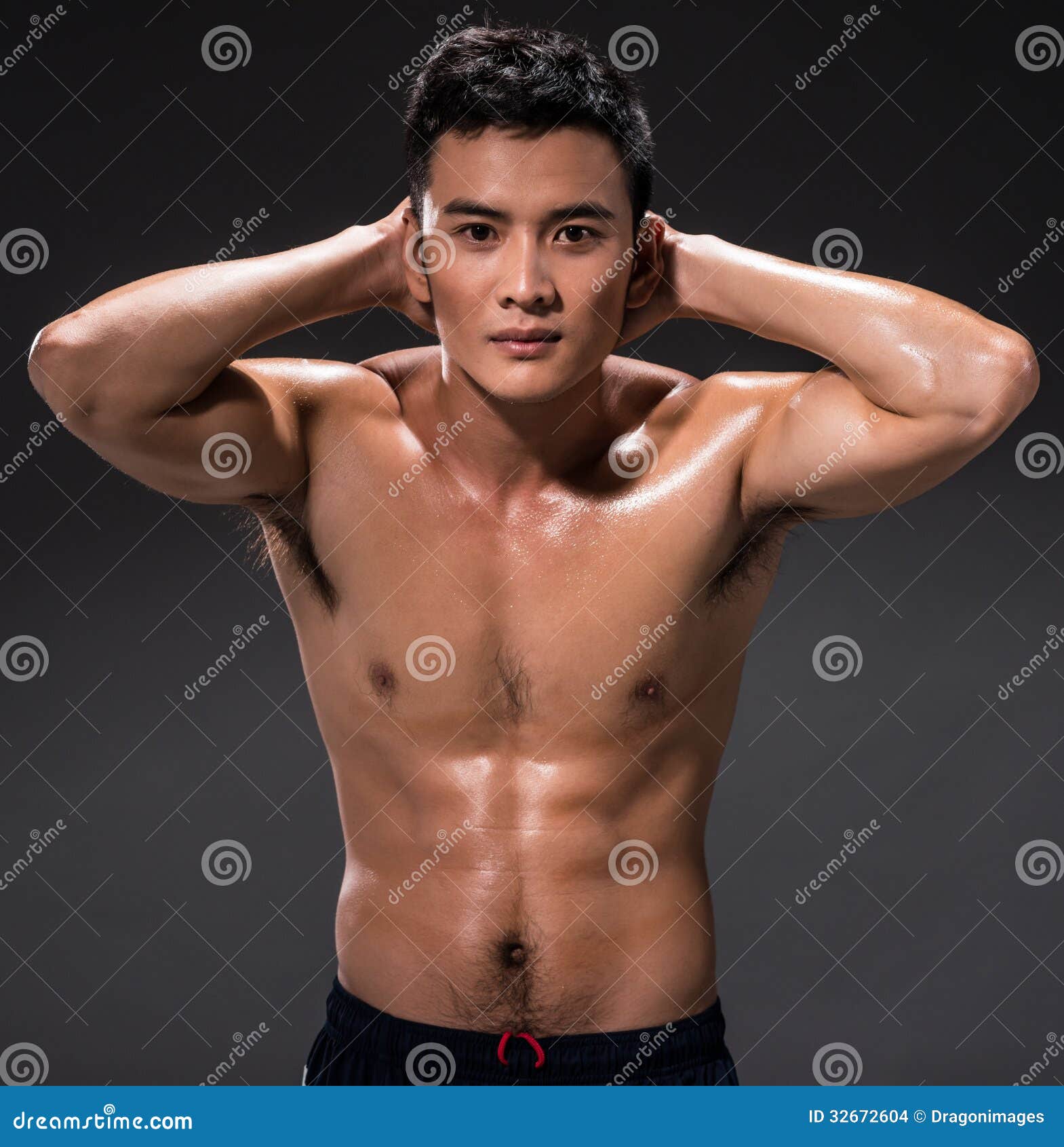 Sportlicher Mann stockfoto. Bild von aufwerfung, grau - 32672604