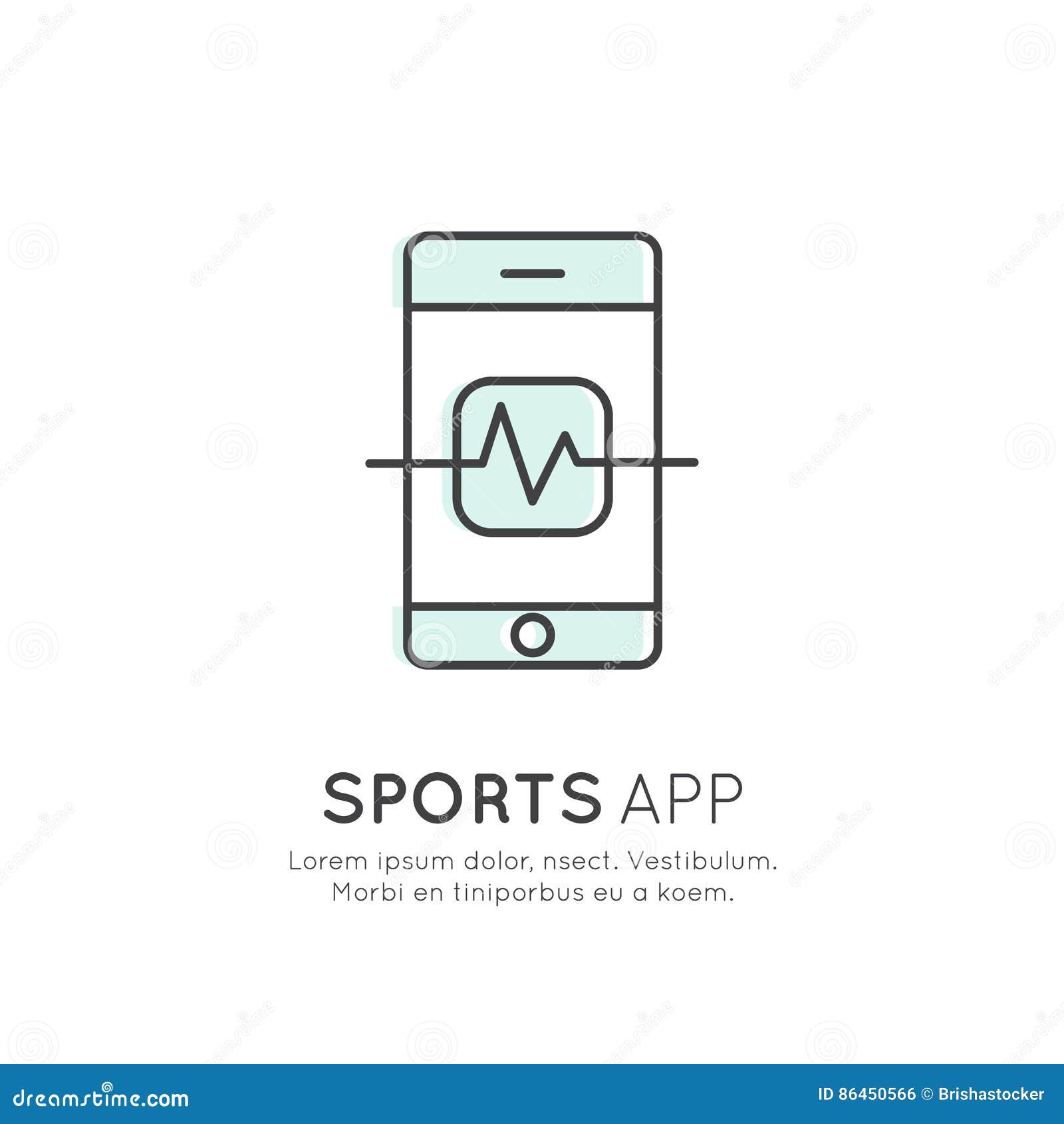 Sports App, Tracker Application, Cardio Training, Pulse Screen Vector ...