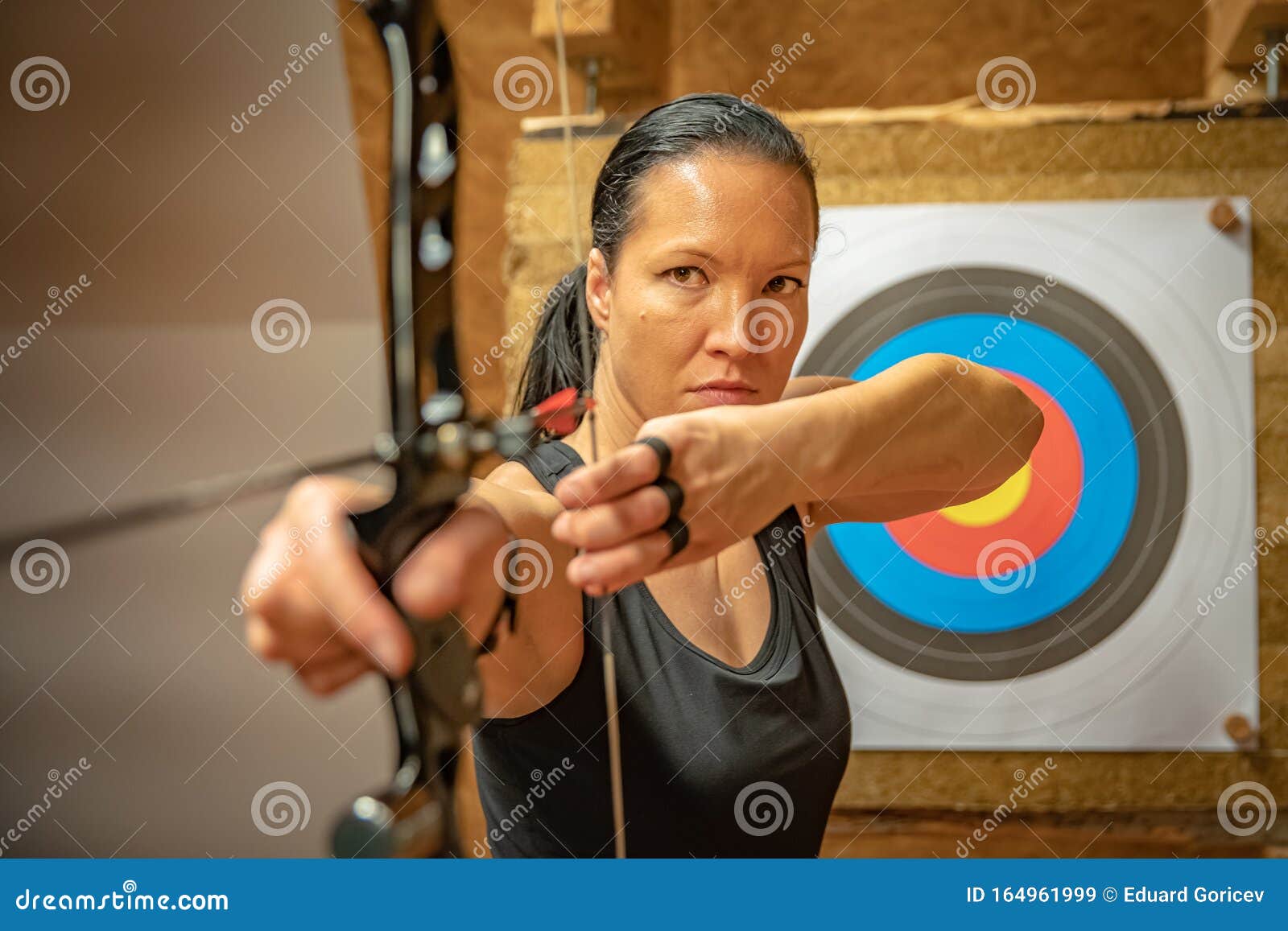 Sports Archery at the Shooting Range, Competition for the Most Points ...