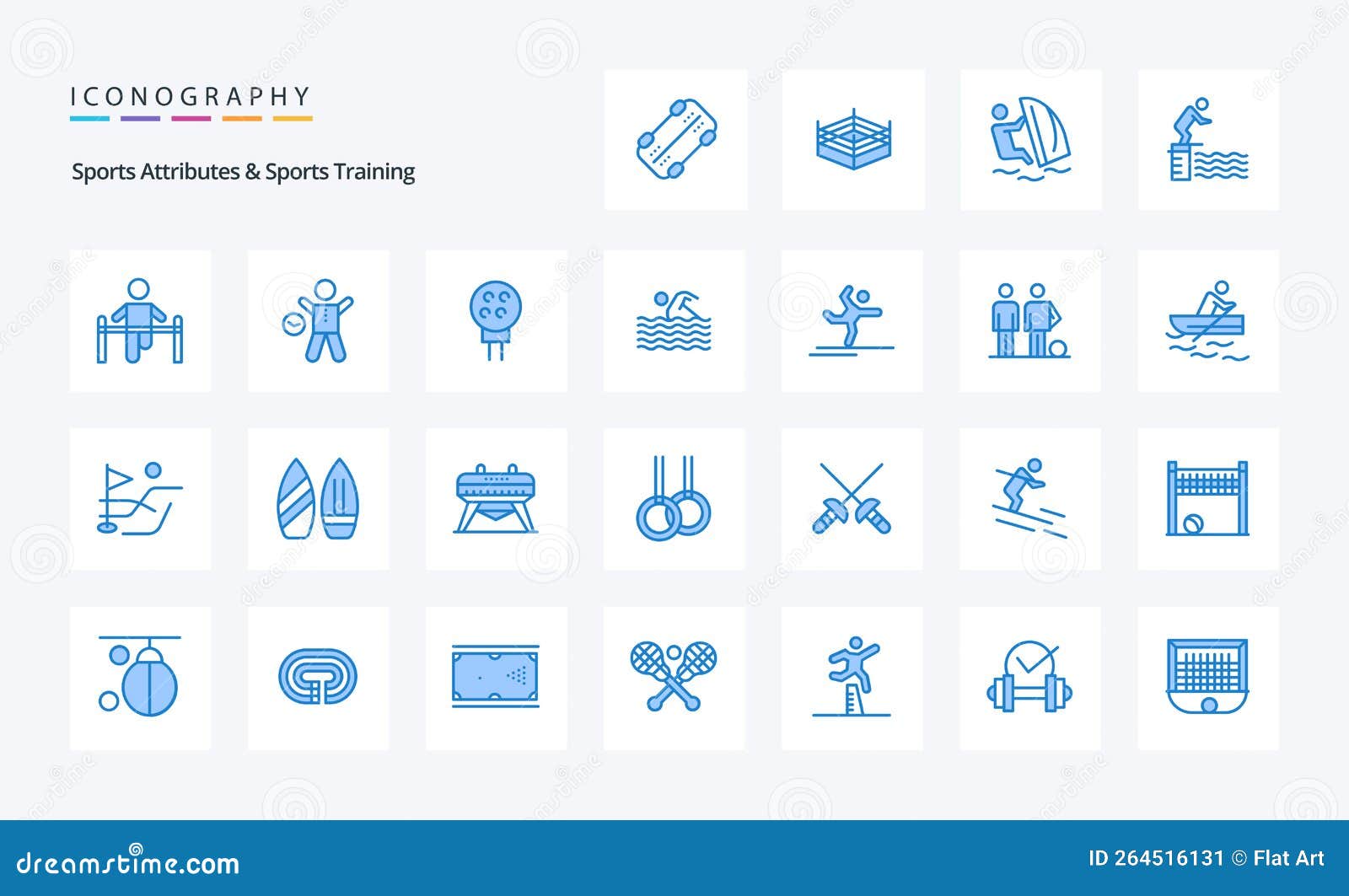 25 Sports Atributes and Sports Training Blue Icon Pack Stock Vector ...