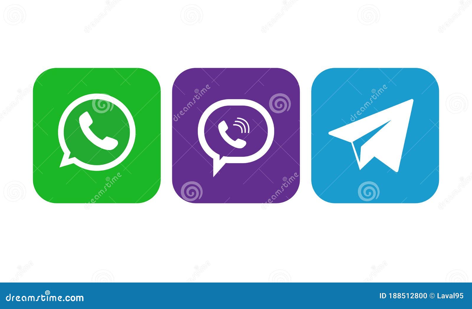 Icons of Popular Social Networks - Vibe, Whatsapp, Telegram, Editorial ...