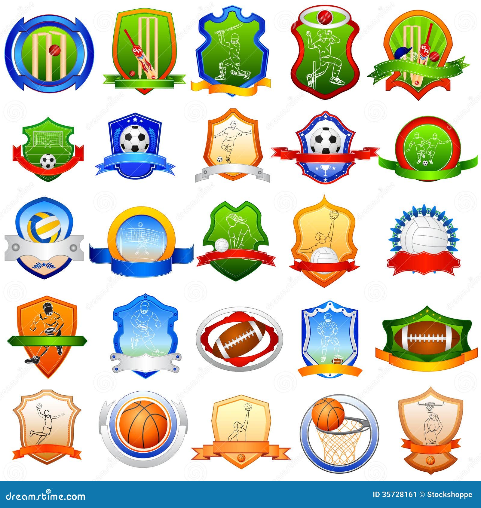 Set Of Sports Badge For Service Station Cartoon Vector | CartoonDealer ...