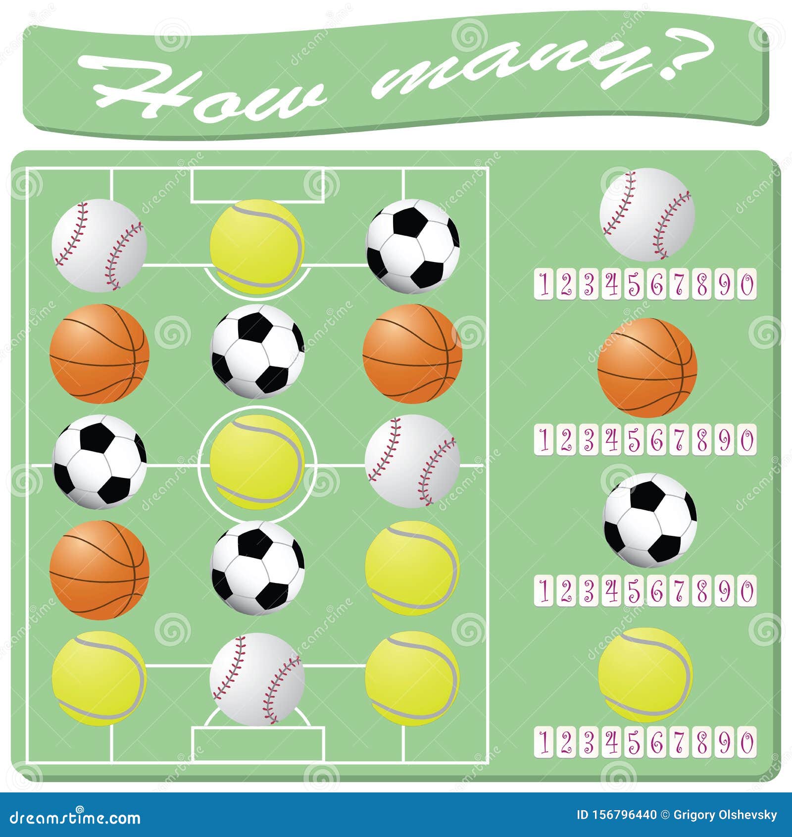 Sports balls. Logical task stock vector. Illustration of homework ...