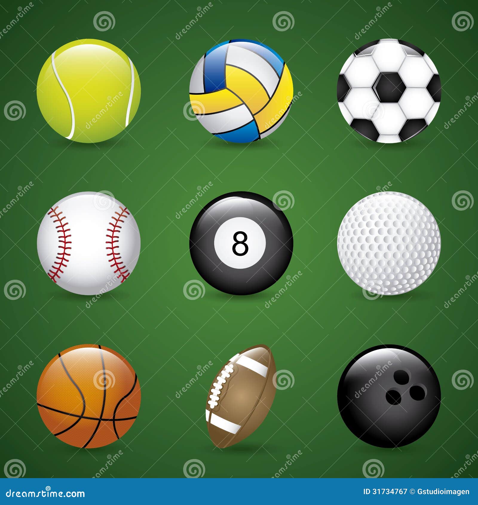 Sports Balls Logos. Sport Logo Ball Soccer Basketball Volleyball ...