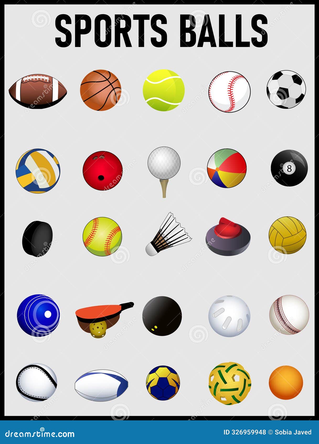 Sports Balls for Various Sports Games are a Realistic Vector ...
