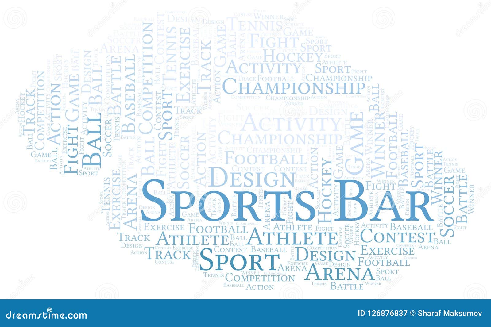 Sports Bar word cloud. stock illustration. Illustration of ball - 126876837
