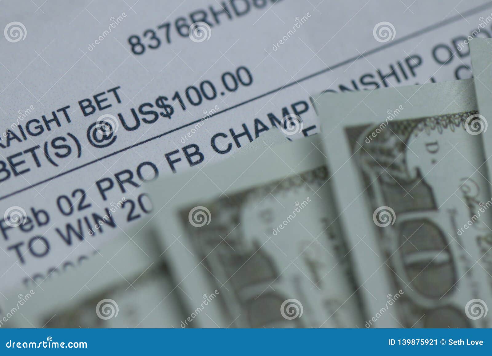 Sports Bet on with cash stock image. Image of chanse - 139875921