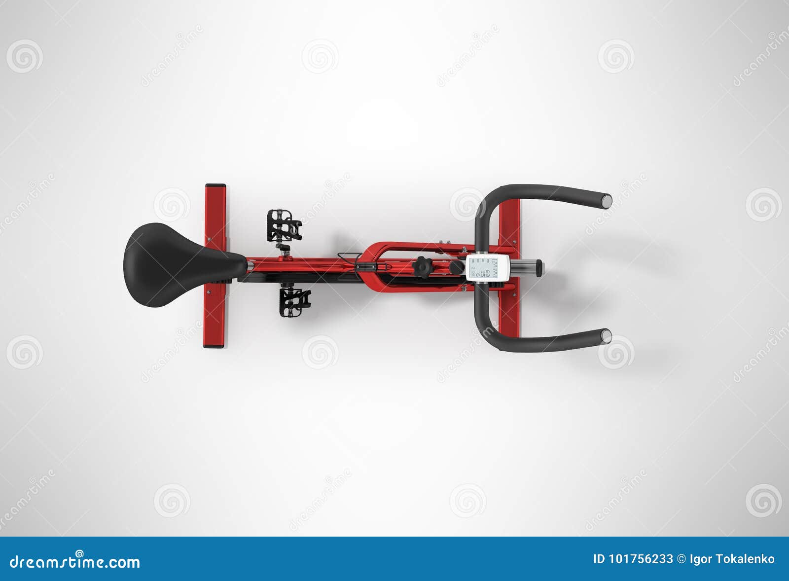 Sports Bikes Home from Above Red 3d Render on Gray Background Stock ...
