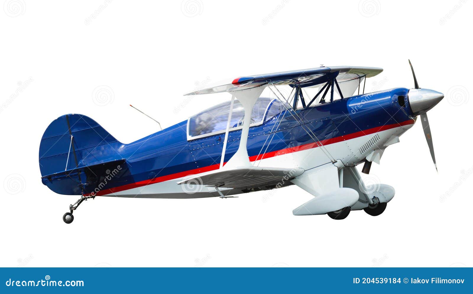 Sports Biplane on White Background Stock Photo - Image of professional ...