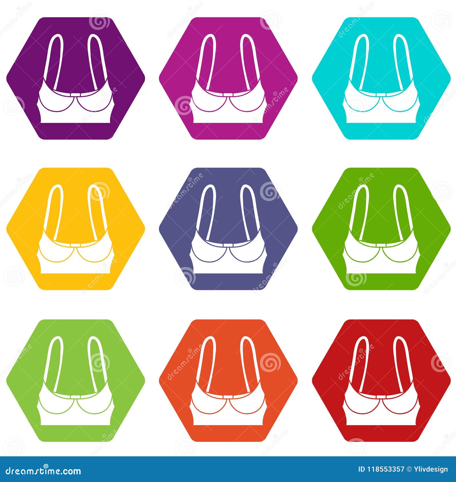 Sports Bra Icons Set 9 Vector Stock Vector - Illustration of panties ...