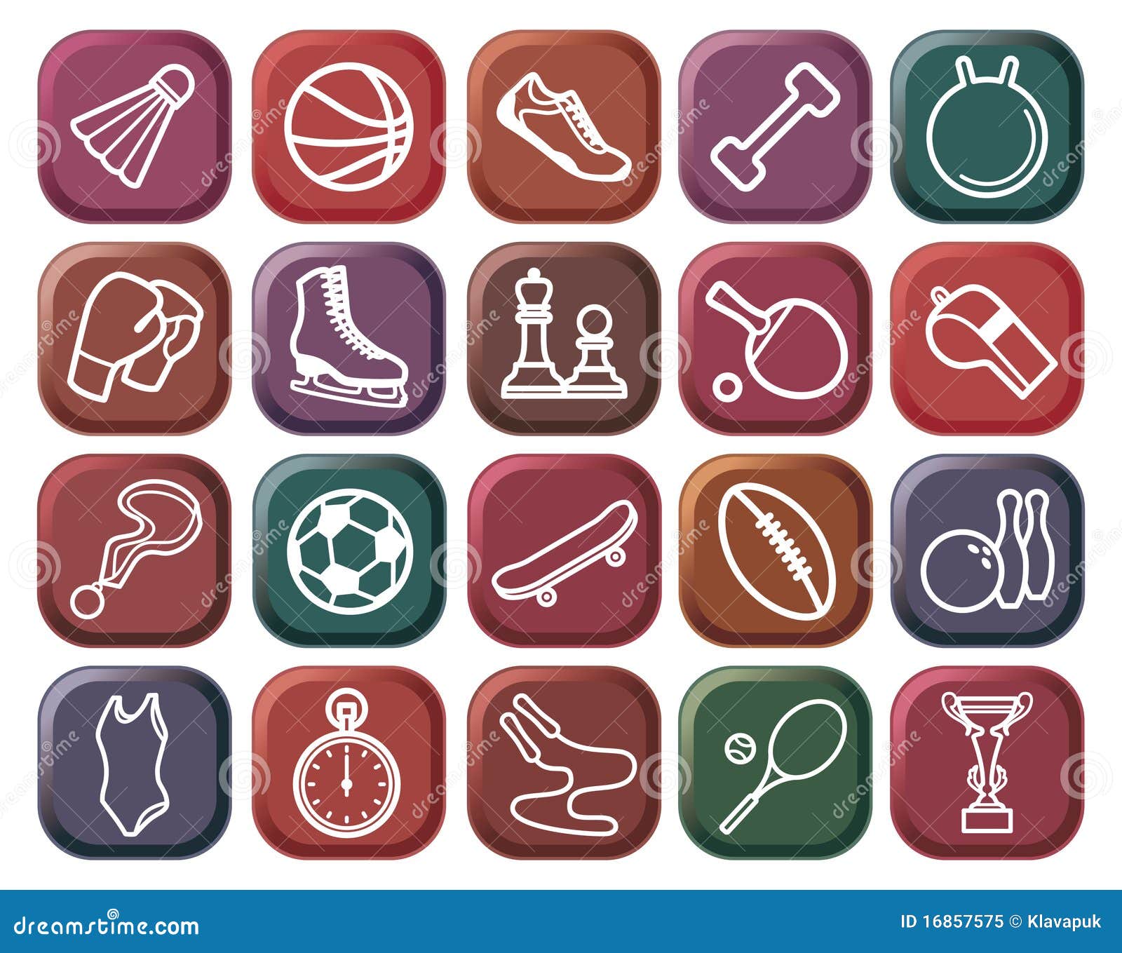 Sports buttons stock vector. Illustration of design, football - 16857575