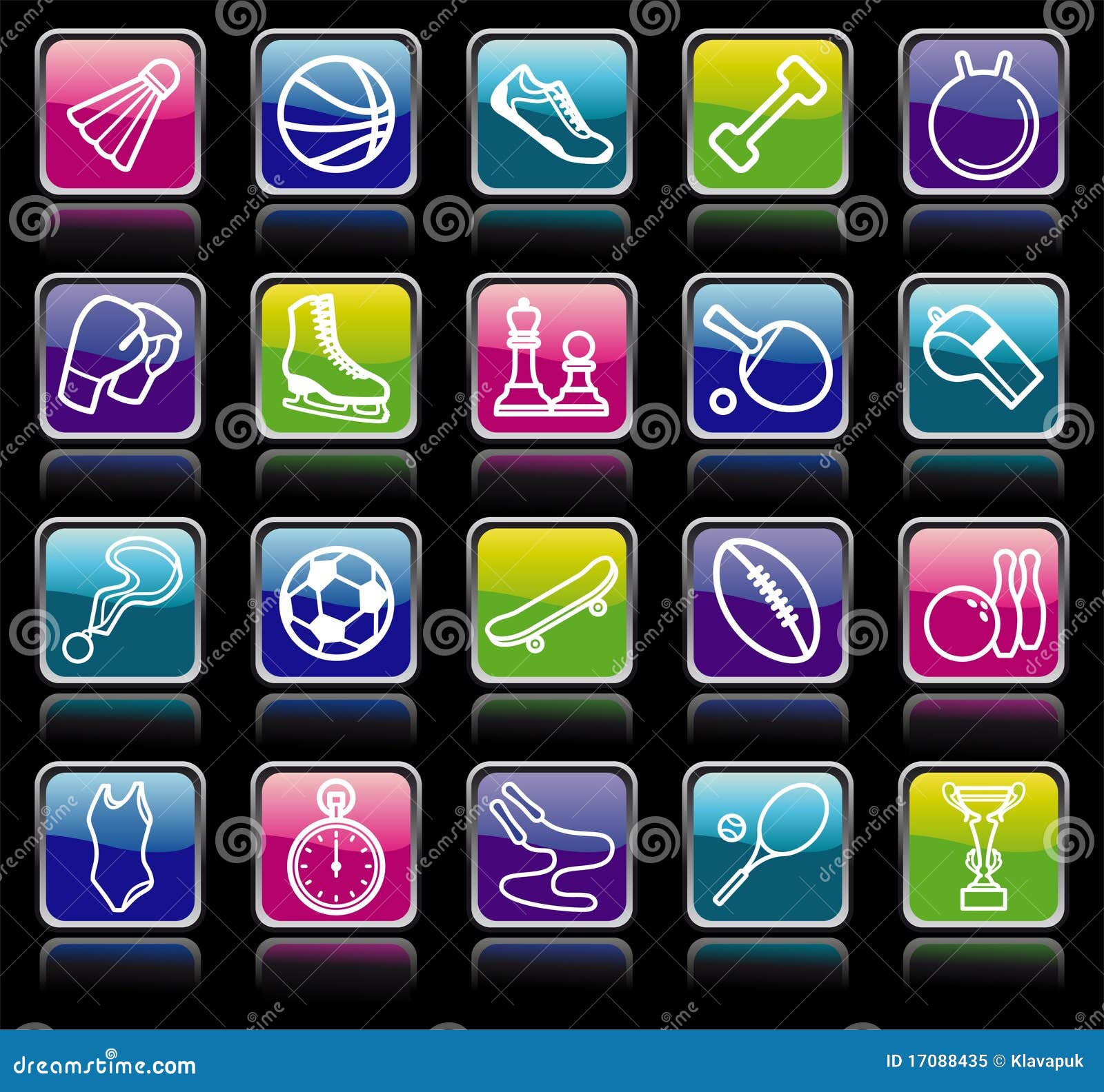 Sports buttons stock vector. Illustration of equipment - 17088435