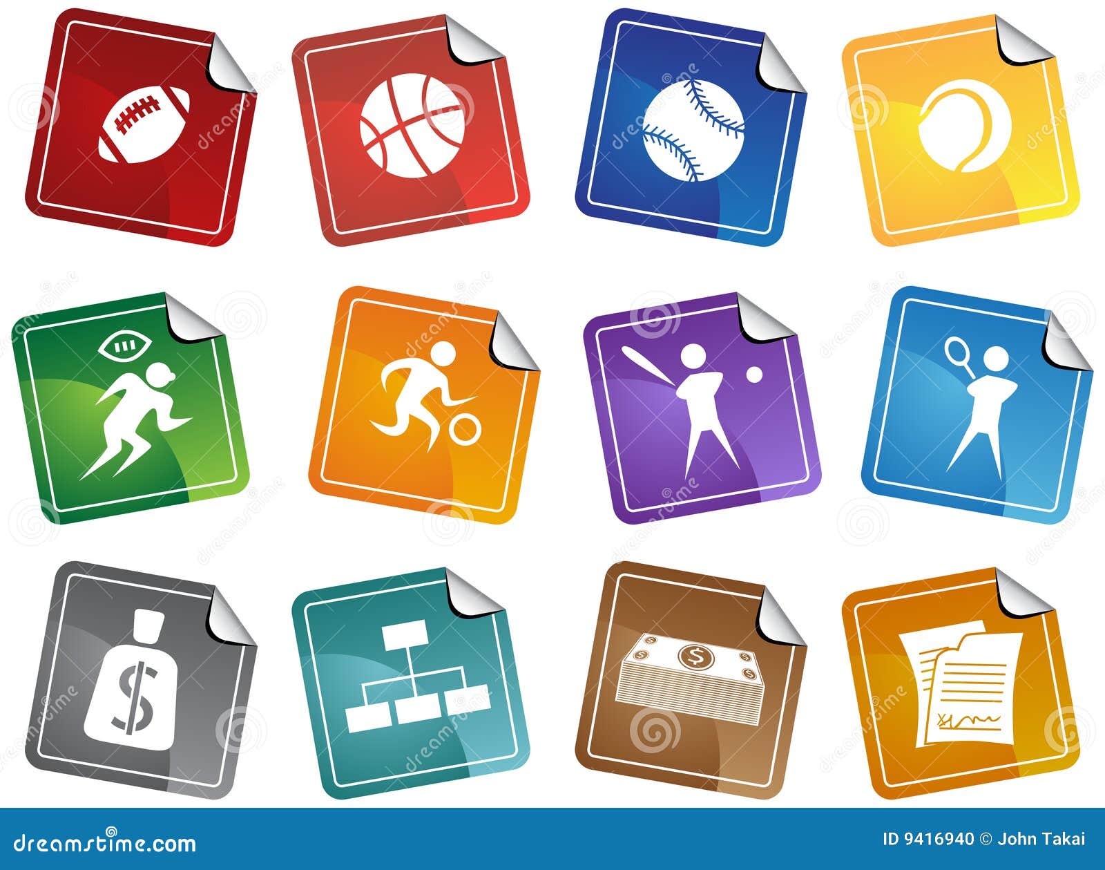 Sports Buttons - sticker stock vector. Illustration of clipart - 9416940