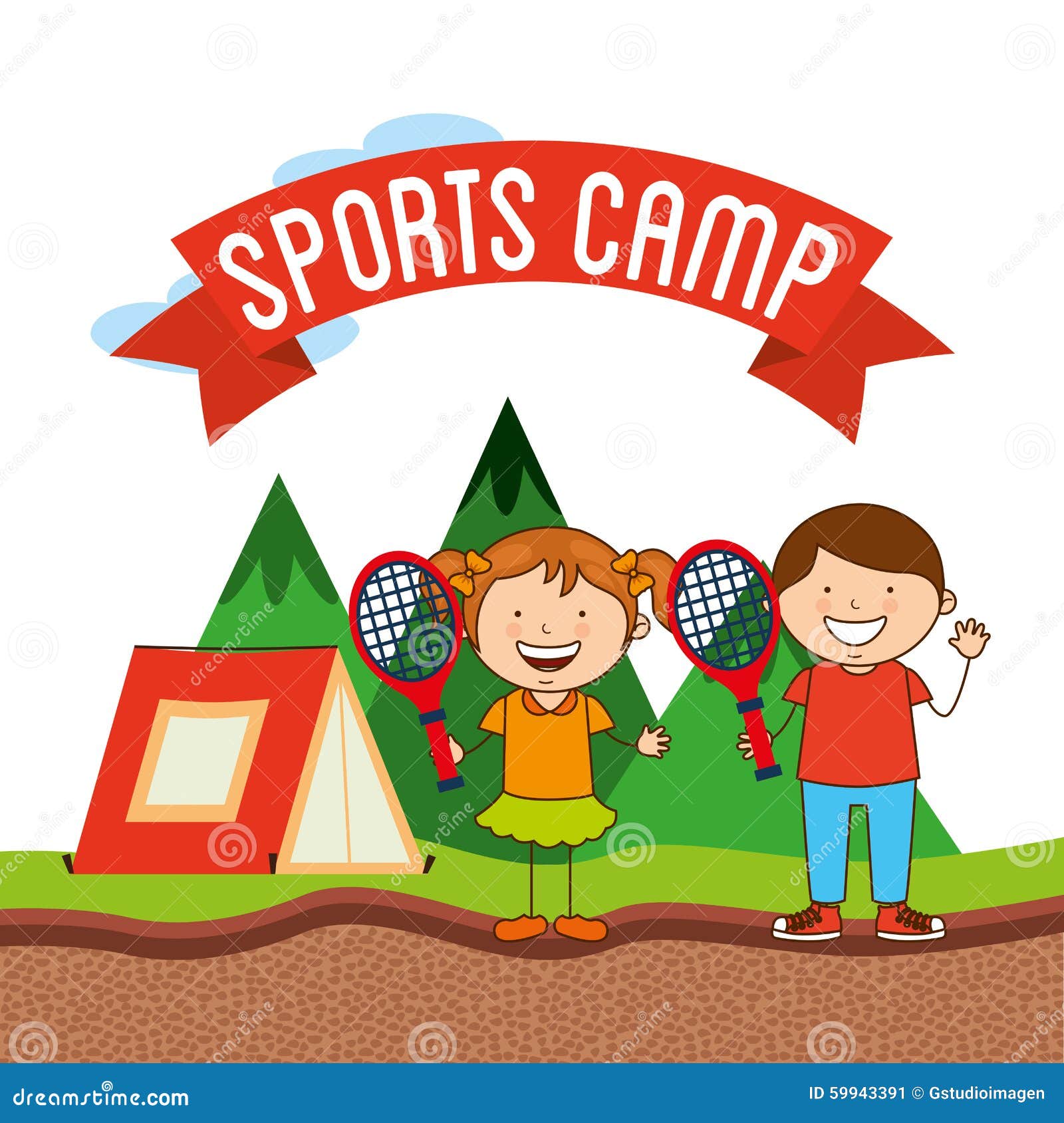 Sports camp stock vector. Illustration of adventure, activity - 59943391