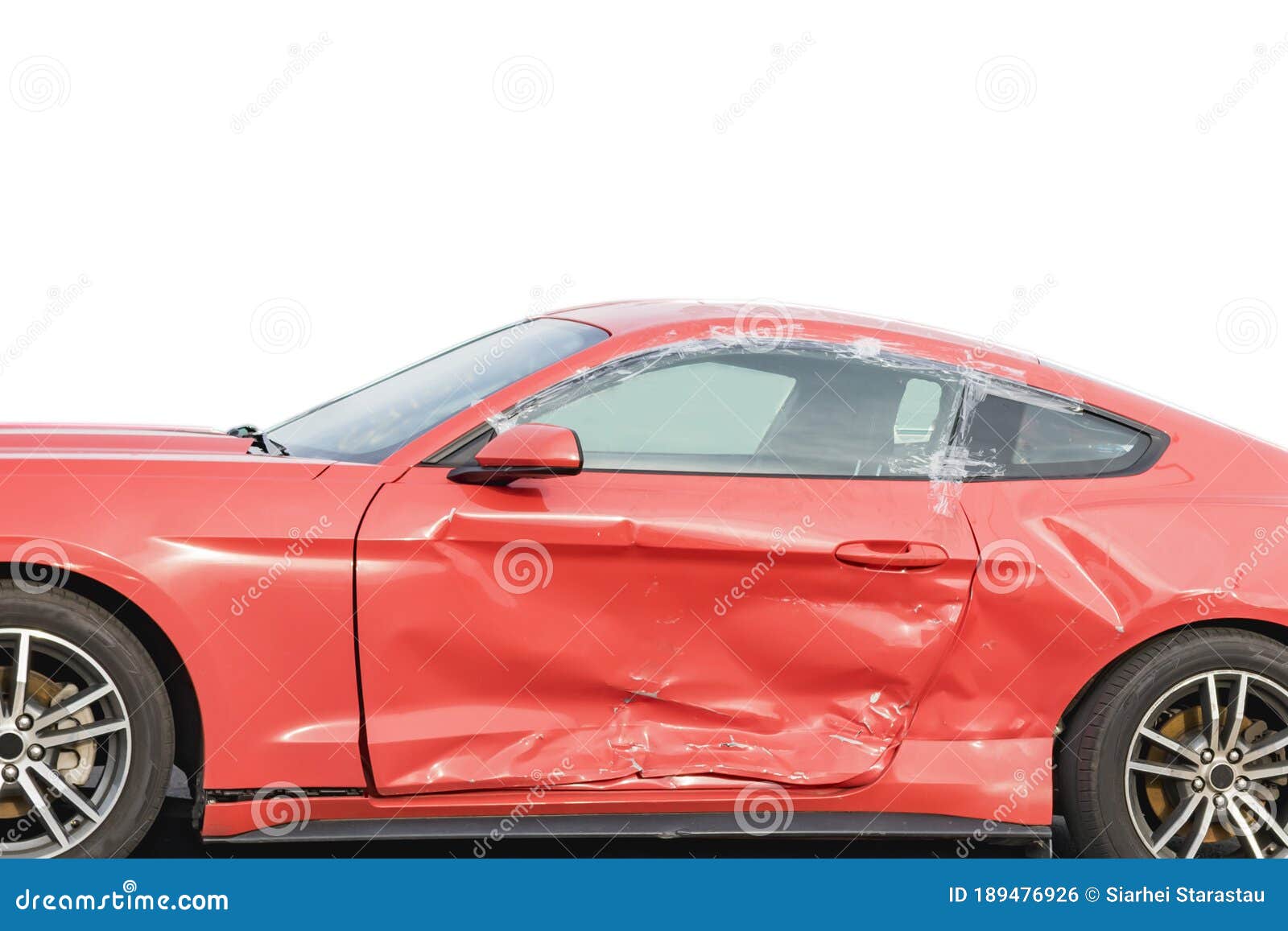 Sports Car after an Accident, Broken Left Side Stock Photo - Image of ...