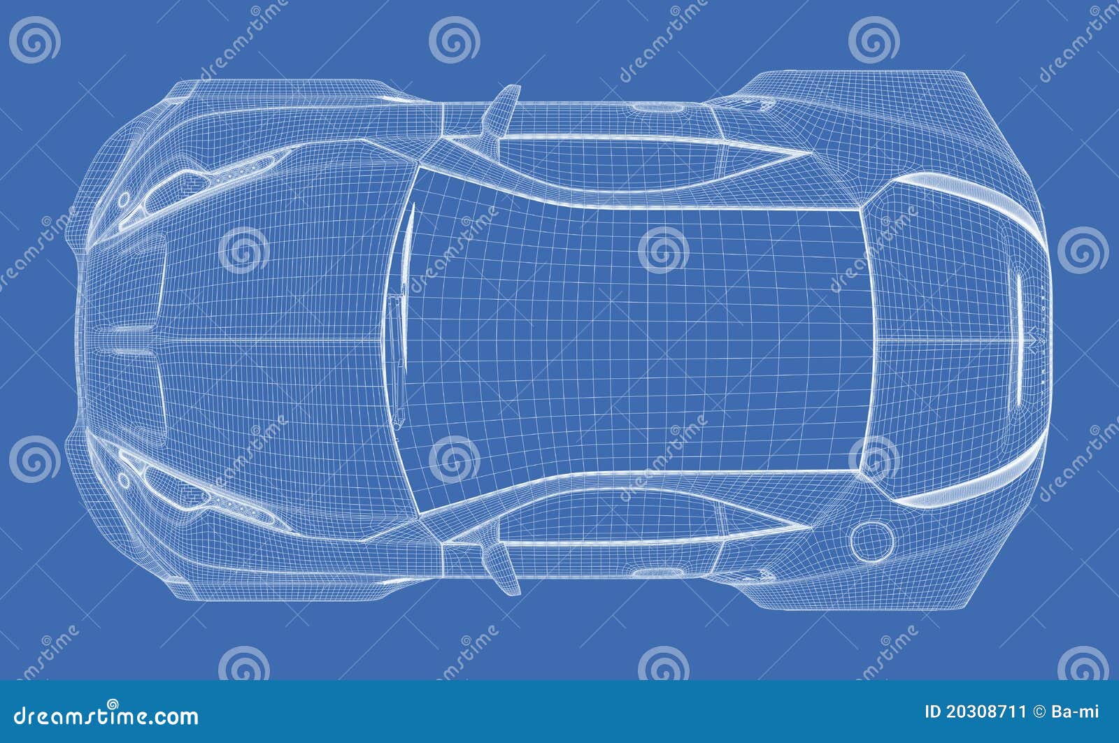 Sports car blueprint stock illustration. Illustration of blue - 20308711