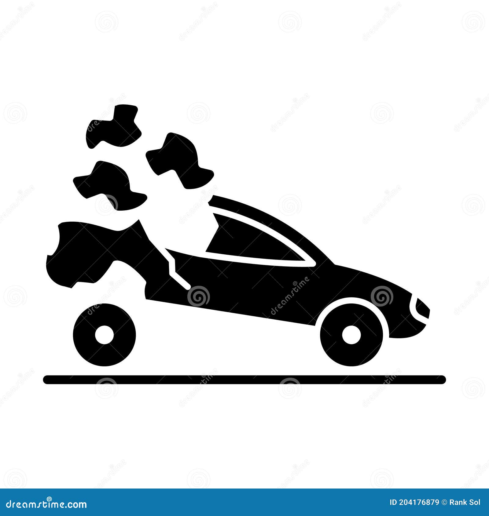 Sports Car Crash Isolated Vector Icon that Can Be Easily Modified or ...