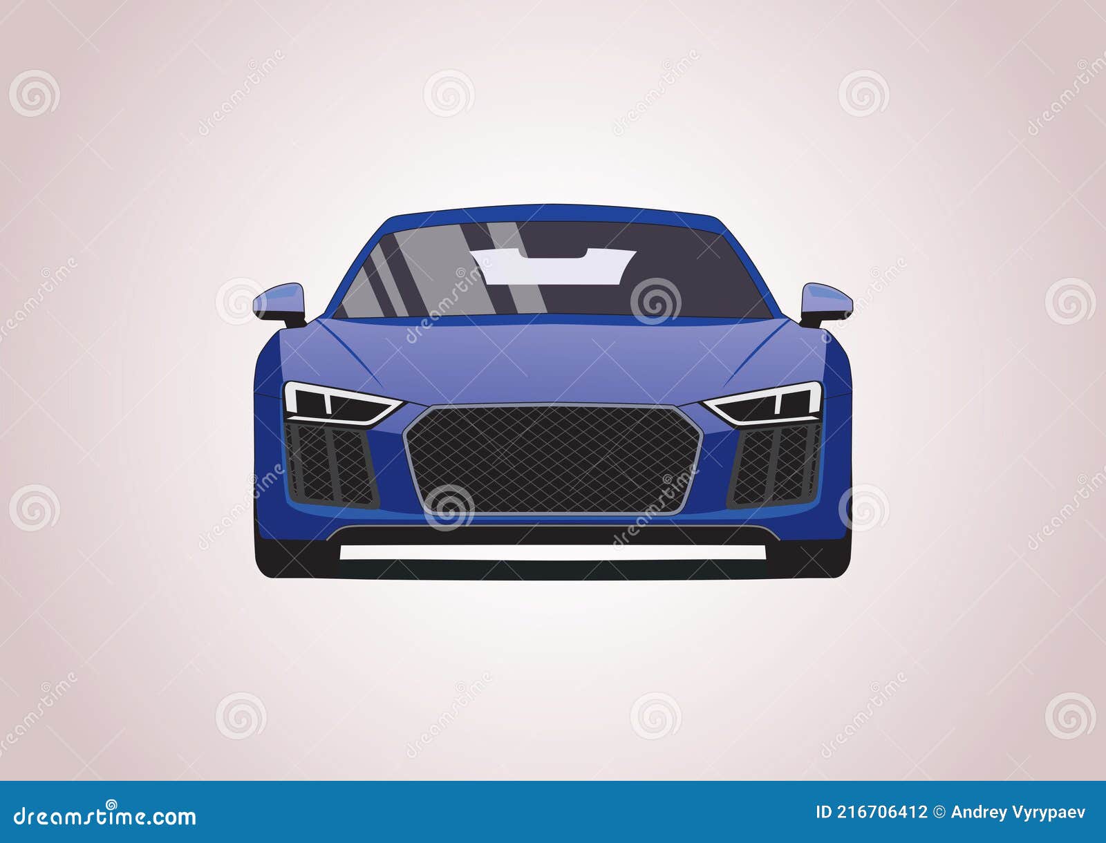 Sports car front view stock vector. Illustration of vector - 216706412