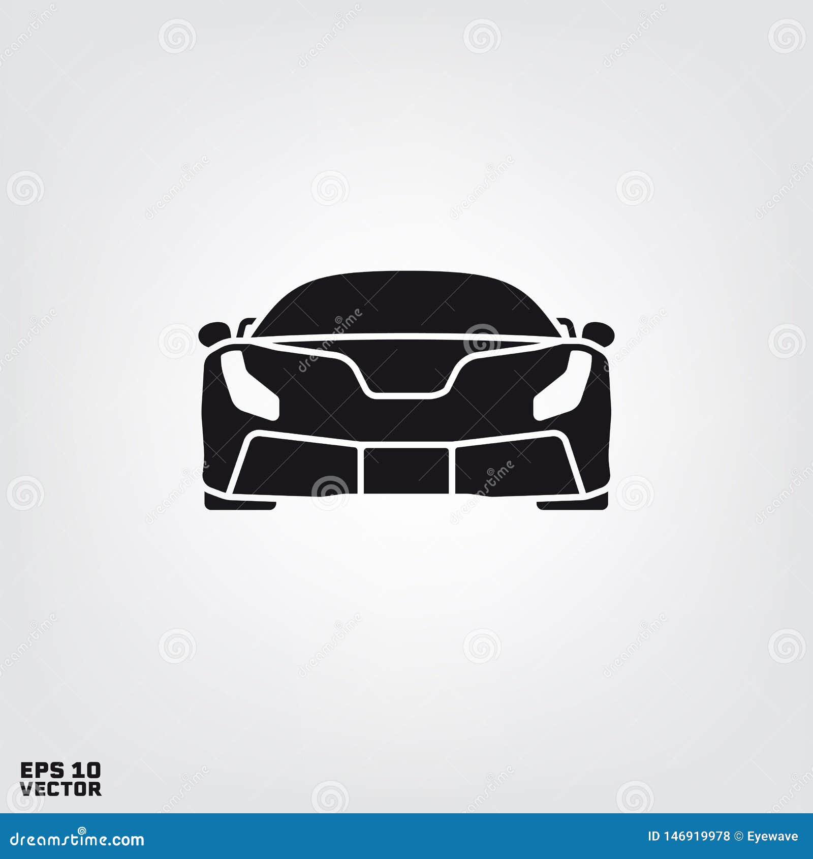 Sports Car Front View Silhouette Stock Vector - Illustration of vehicle ...