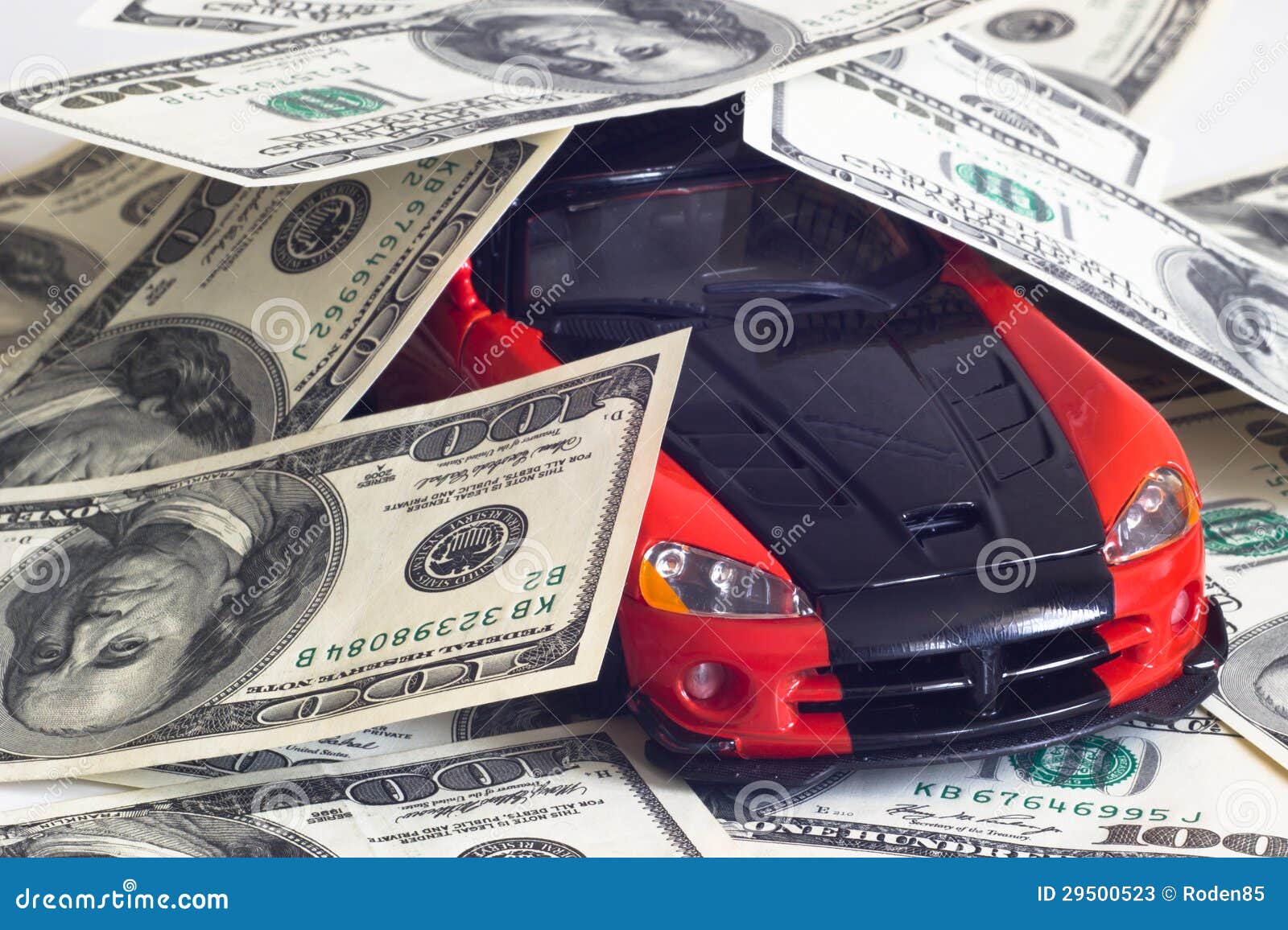 Sports car and money stock image. Image of value, dollars - 29500523