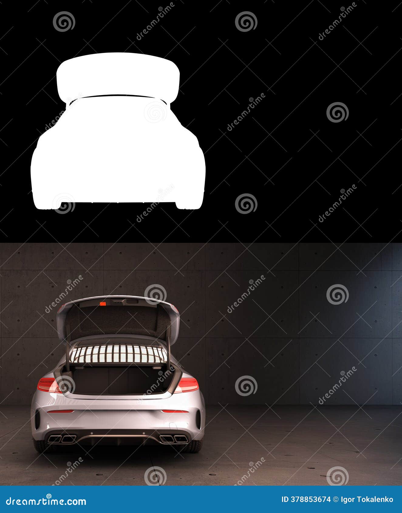 Car With Open Trunk Parked Under Tree By Tropical Beach On Sunny Day ...