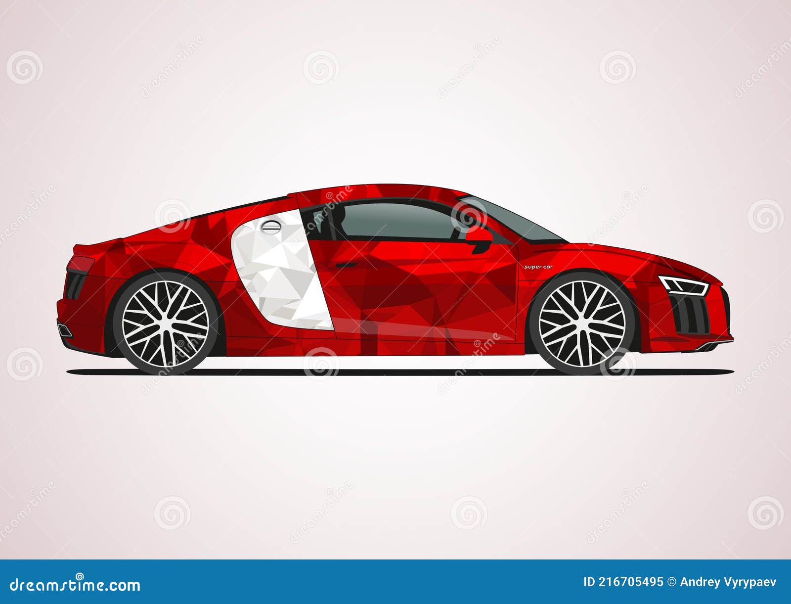Sports Car with Polygonal Pattern.cdr Stock Vector - Illustration of ...