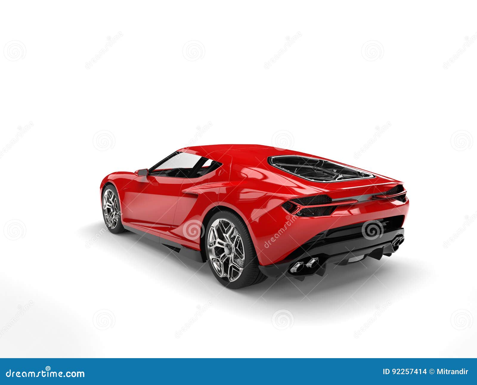 Sports Car - Red - Back View Stock Illustration - Illustration of ...