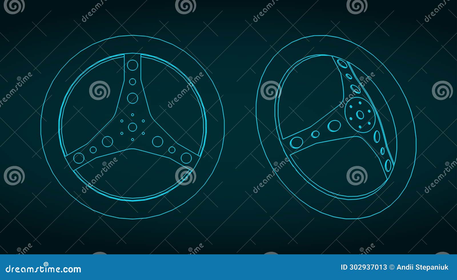 Sports Car Steering Wheel Blueprint Stock Vector - Illustration of ...