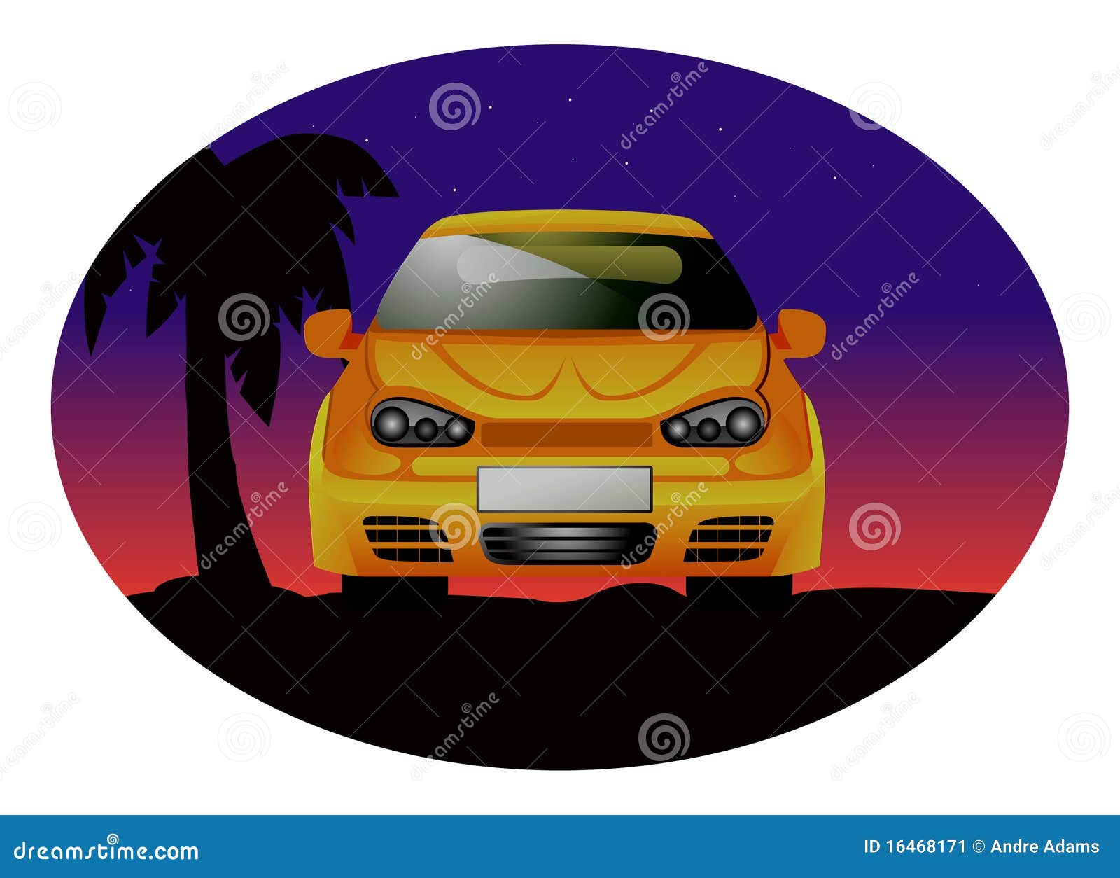 Sports car sunset stock illustration. Illustration of dawn - 16468171
