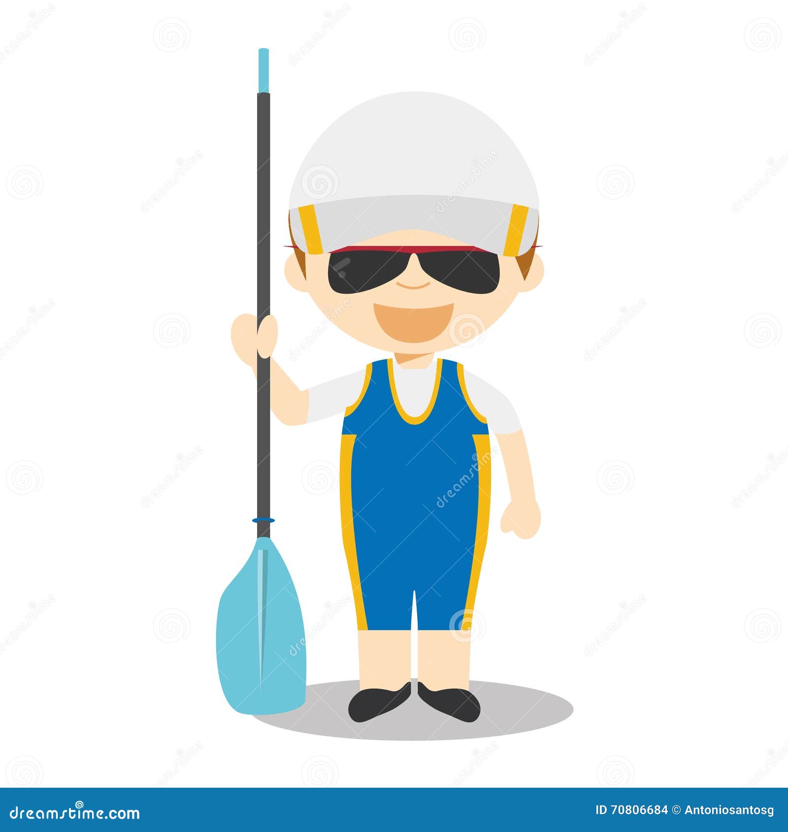 Sports Cartoon Vector Illustrations: Rowing Stock Vector - Illustration ...