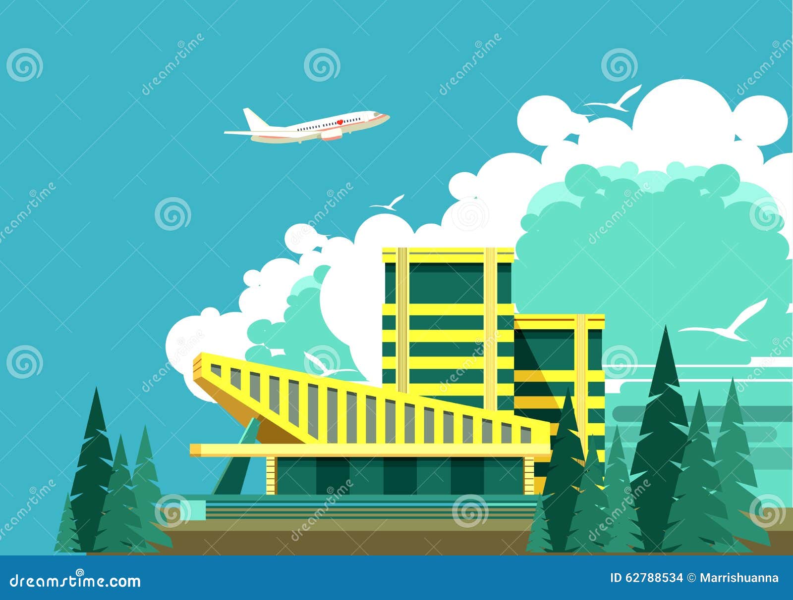 Sports center building stock vector. Illustration of lodging - 62788534