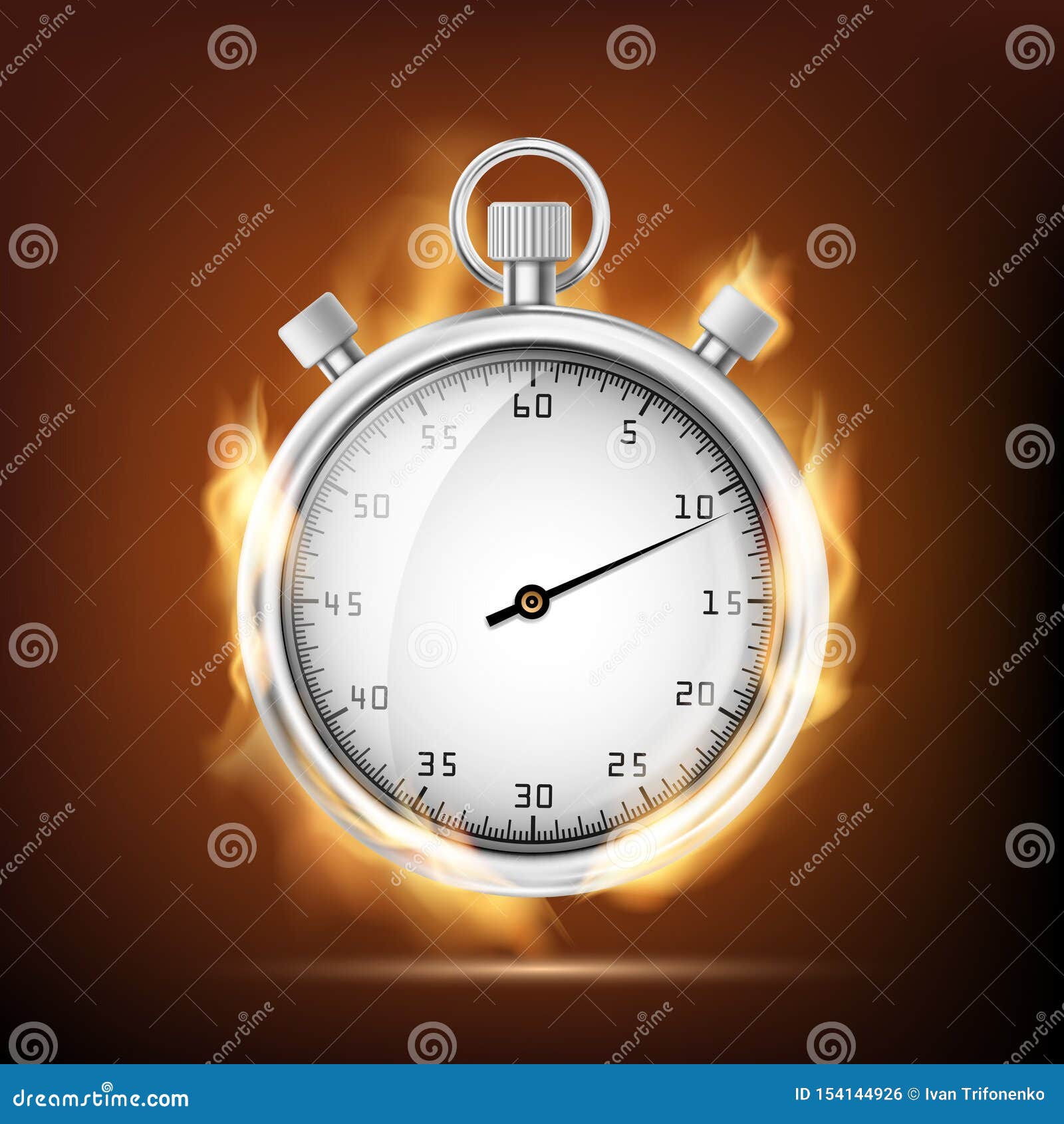 Sports Chronometer with an Arrow Burning in the Flame Stock Vector ...