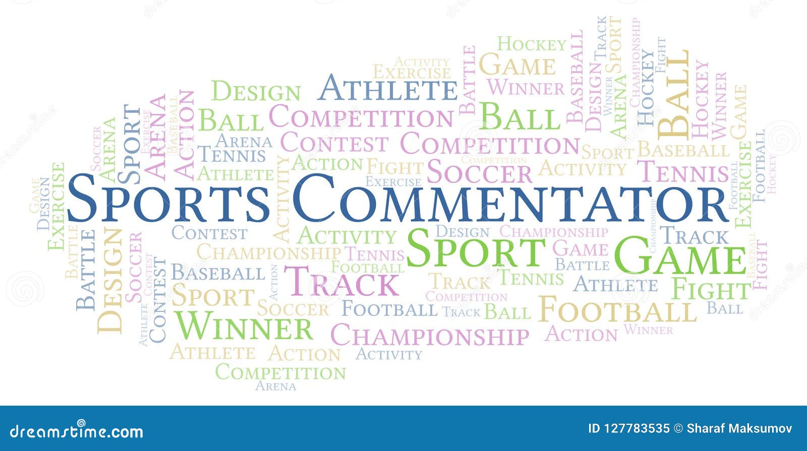 Sports Commentator Word Cloud. Stock Illustration - Illustration of ...
