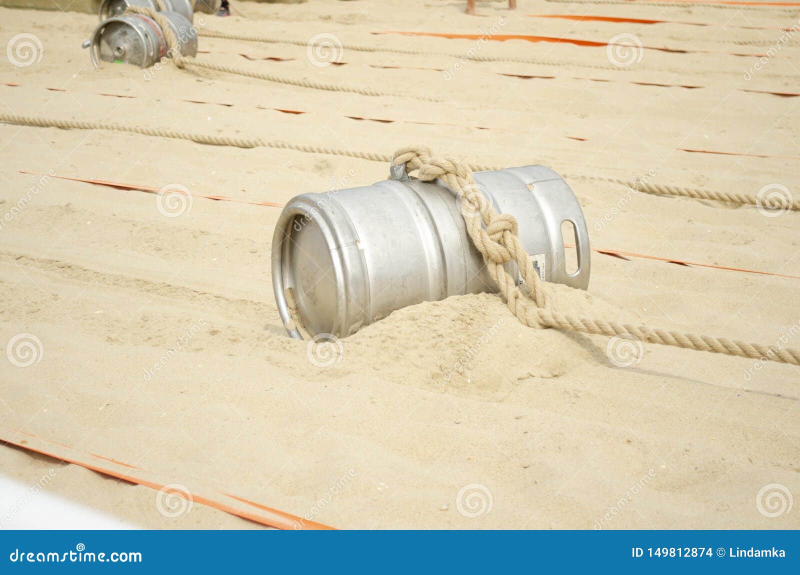 Sports Competition with a Barrel and a Rope Stock Photo - Image of ...