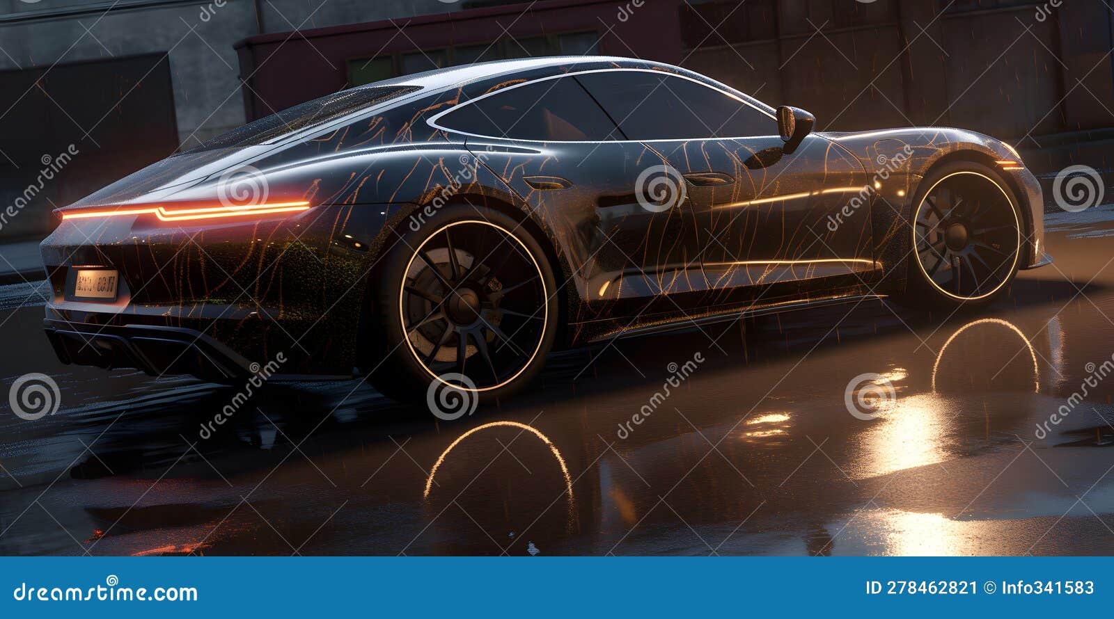 Sports Coupe Sleek Urban Hyper-realistic Textures Dynamic Generative AI ...